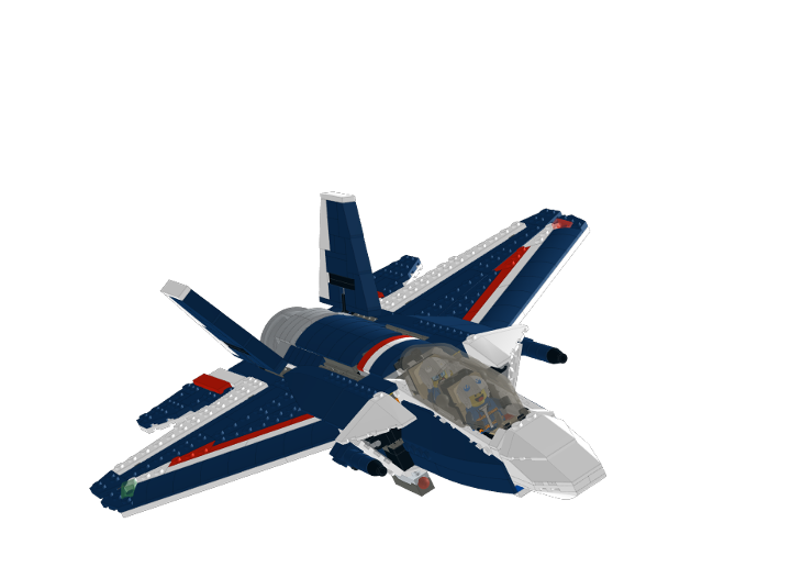 Blue Power Jet with Weapons from BrickLink Studio [BrickLink]