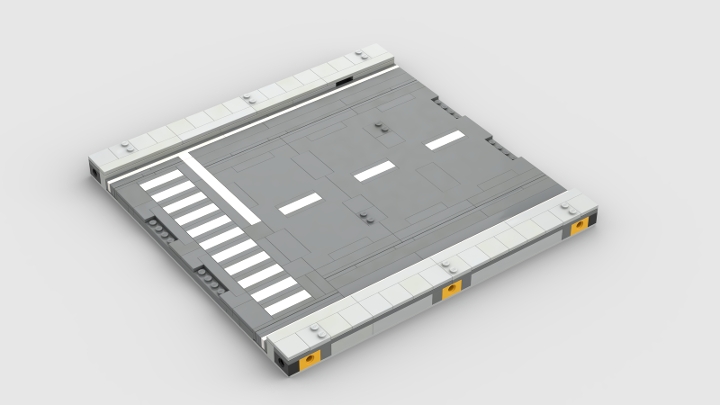 Wide City Road - Straight with Crosswalk from BrickLink Studio [BrickLink]