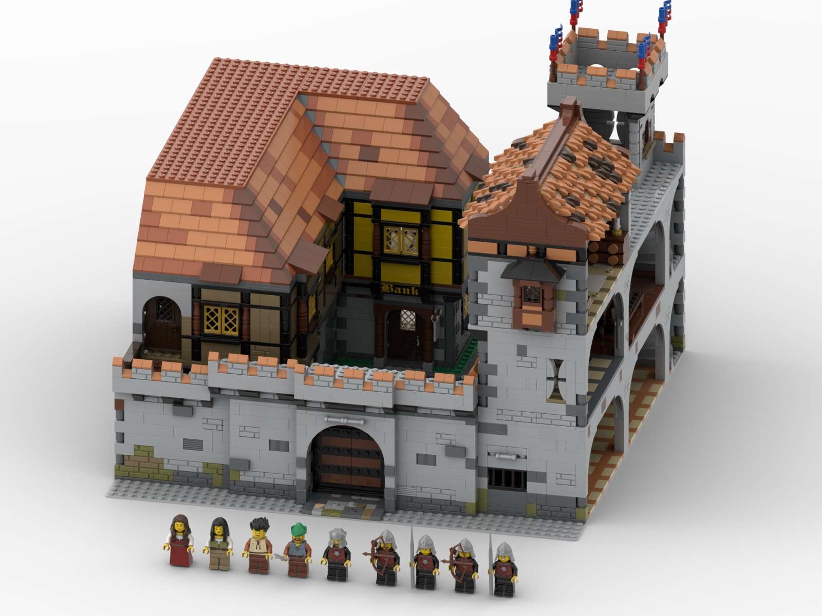 [Fortified city with inn and bank] [BrickLink]