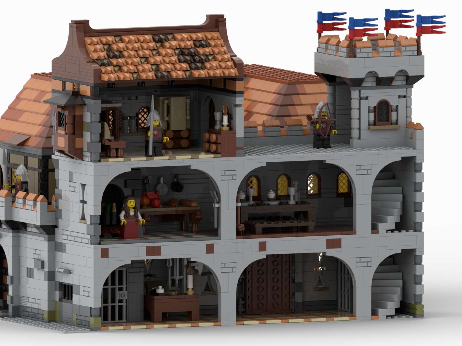 [Fortified city with inn and bank] [BrickLink]