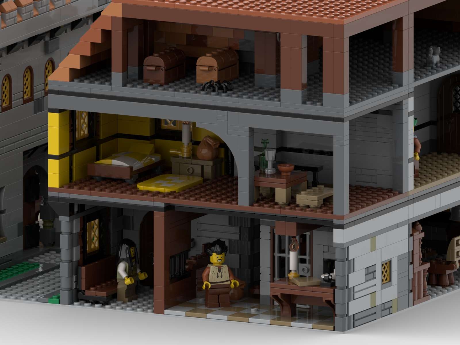 [Fortified city with inn and bank] [BrickLink]