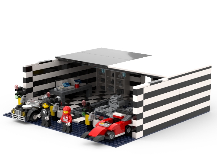VIP track garage from BrickLink Studio [BrickLink]