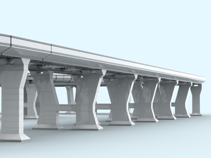 Revised Elevated Train Tracks and Platforms from BrickLink Studio ...