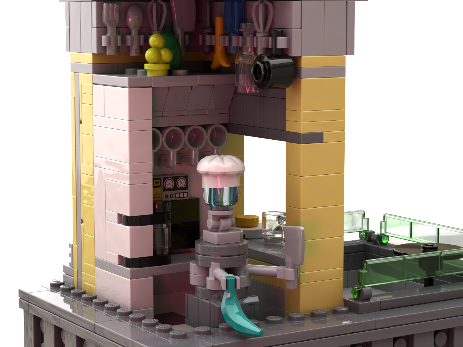 [Futuristic Hotel and rooftop Diner] [BrickLink]