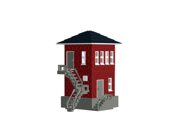 Rail yard watch/switch tower from BrickLink Studio [BrickLink]