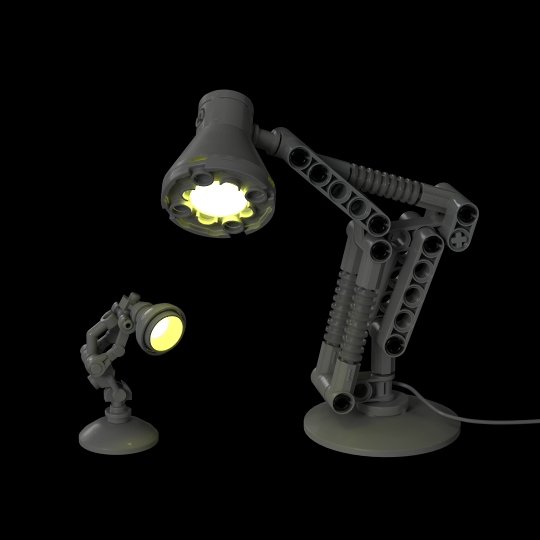 Pixar's Luxo and Luxo Jr. Lamps from BrickLink Studio [BrickLink]