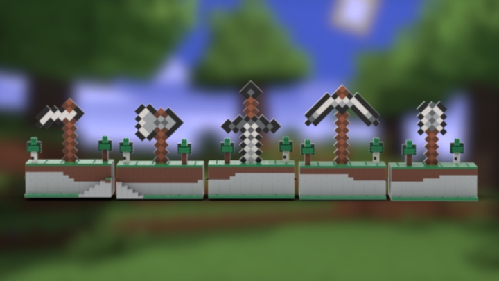Minecraft Iron Tools from BrickLink Studio [BrickLink]