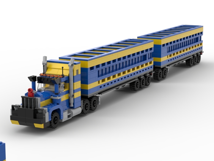 Lego Kenworth RTA t909 double cattle road train from BrickLink Studio ...