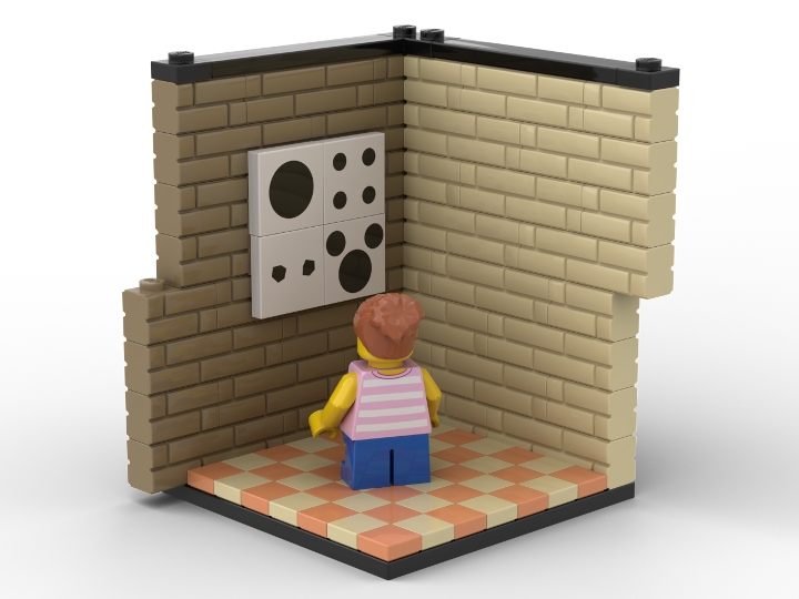 8x8 habitat: girl in museum from BrickLink Studio [BrickLink]