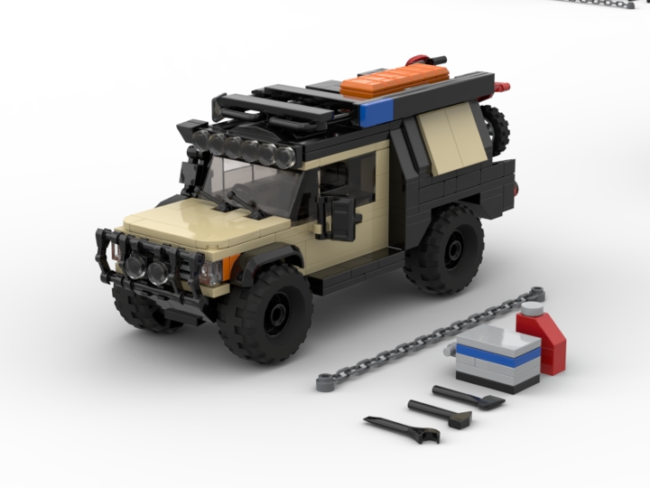 v2 tan 79 series Landcruiser toyota from BrickLink Studio [BrickLink]