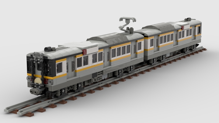 Japanese commuter train from BrickLink Studio [BrickLink]