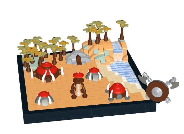 Warcraft 3 Orc camp from BrickLink Studio [BrickLink]