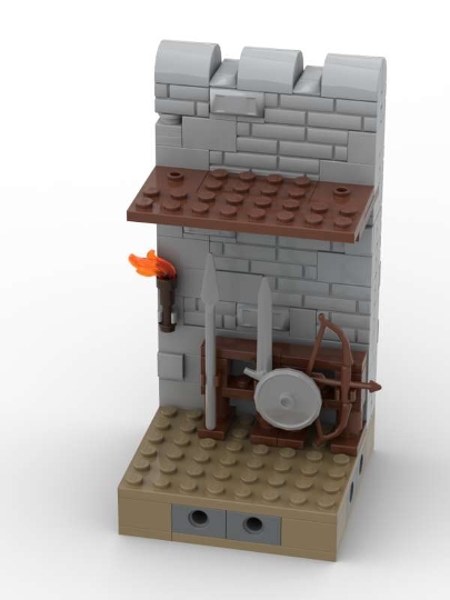 medieval castle wall section from BrickLink Studio [BrickLink]