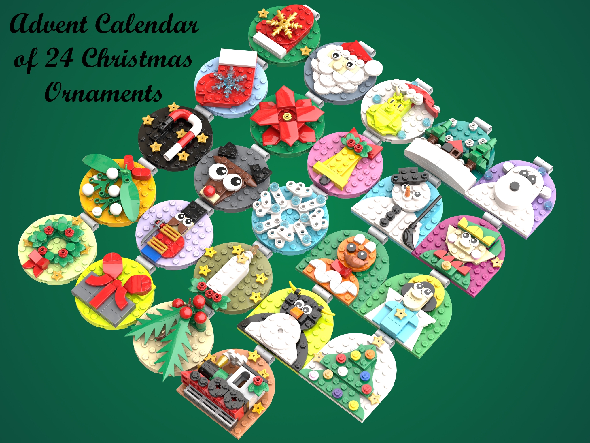 [Advent Calendar of 24 Christmas Ornaments] [BrickLink]