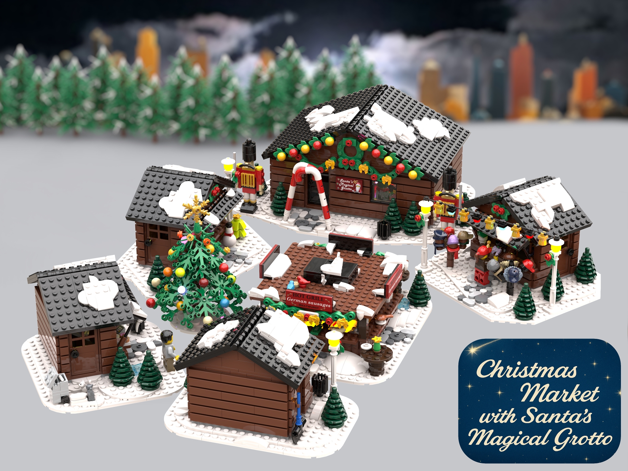 [Christmas Market with Santa's Magical Grotto] [BrickLink]