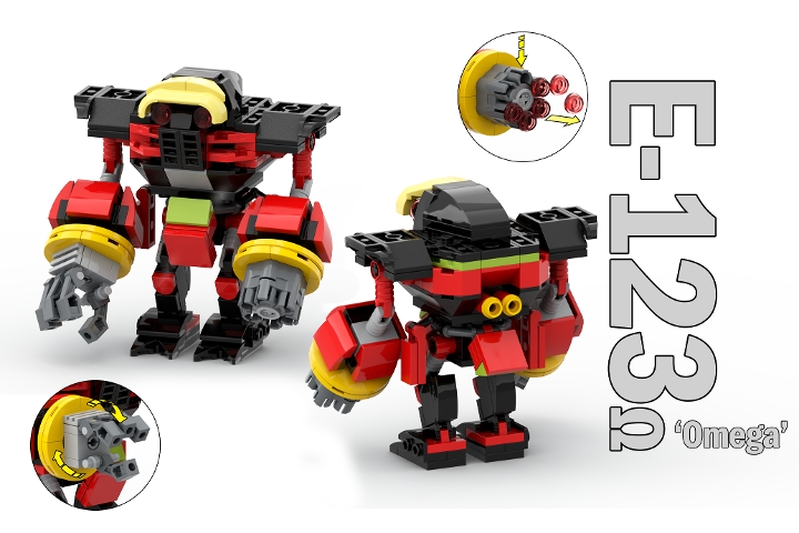 Sonic Heroes E-123 Omega from BrickLink Studio [BrickLink]