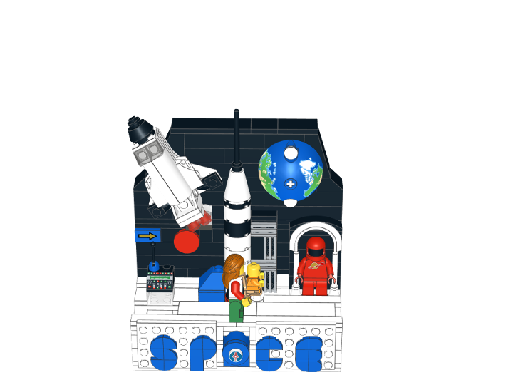 space museum diorama 1 from BrickLink Studio [BrickLink]