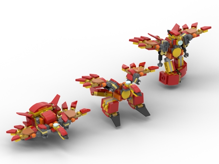 3 in 1 phoenix mecha from BrickLink Studio [BrickLink]