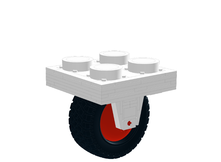 UpScale-8c02-Plate 2x2 Red Wheel from BrickLink Studio [BrickLink]