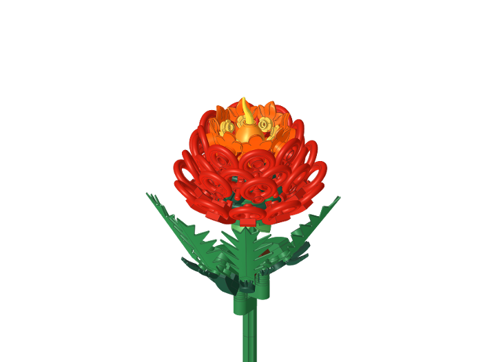 Red Flower from BrickLink Studio [BrickLink]