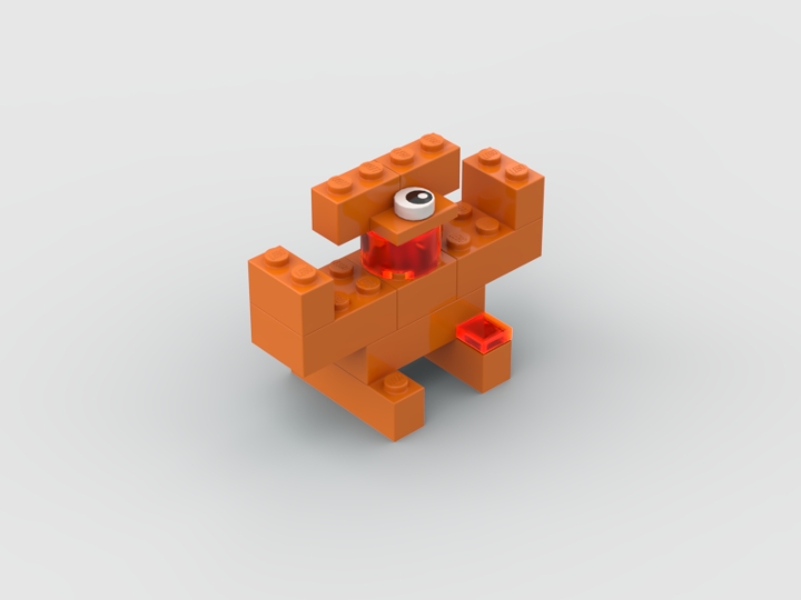Orange Dino Thing from Monsters from BrickLink Studio [BrickLink]