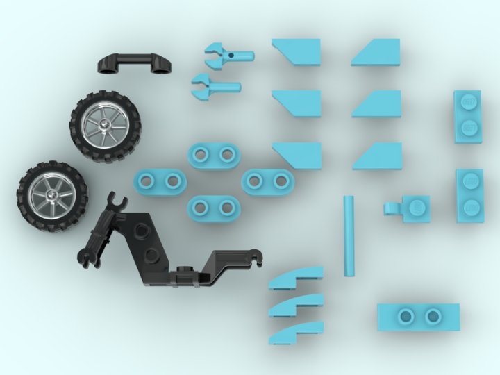 Blue Dirt Bike Parts! from BrickLink Studio [BrickLink]