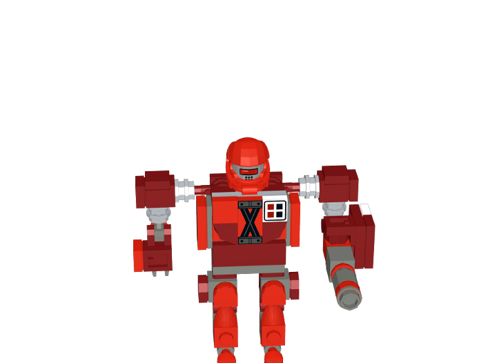 Red death exo suit from BrickLink Studio [BrickLink]