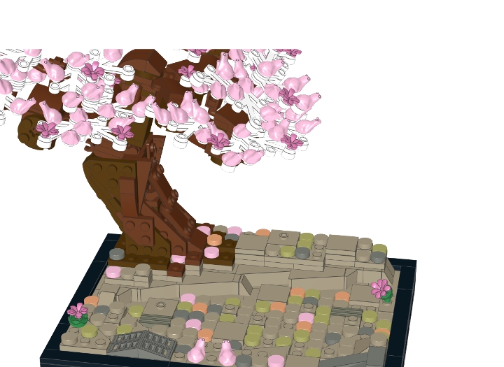 Sakura tree banzai from BrickLink Studio [BrickLink]
