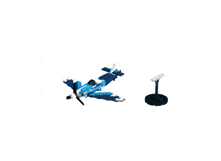 race plane set 31160-1 alt build propeller plane + angled stand from ...