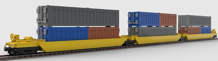 Intermodal Rail Cars 3-car Set With Containers from BrickLink Studio ...