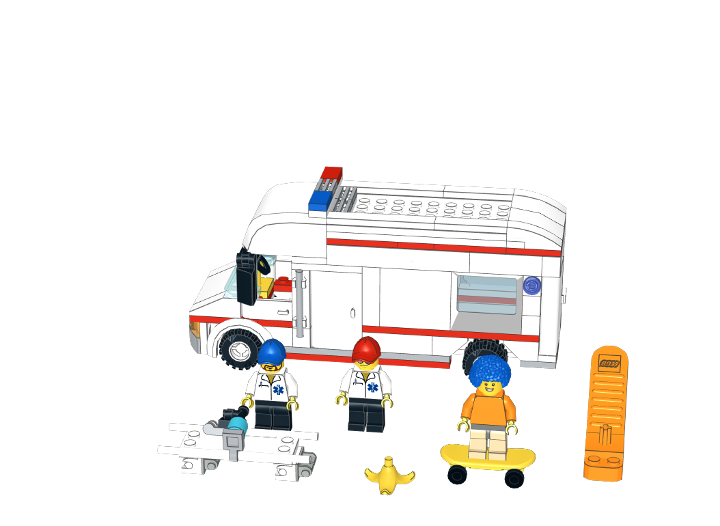 Ambulance Set with Extensible Stretcher Wheel from BrickLink Studio ...