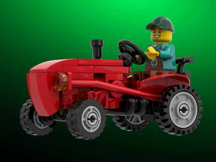 Red Vintage Tractor from BrickLink Studio [BrickLink]