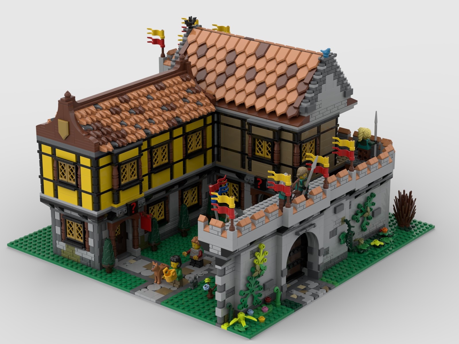 [Fortified city with inn and bank] [BrickLink]