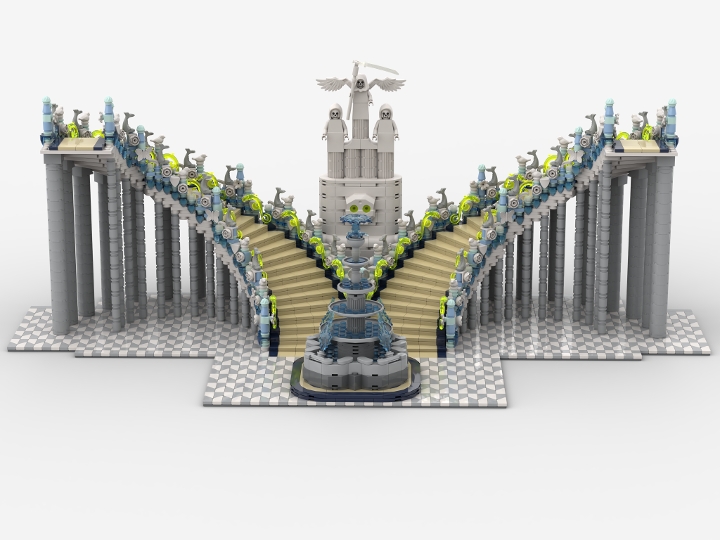 Ornamental Gothic Grand Staircase from BrickLink Studio [BrickLink]