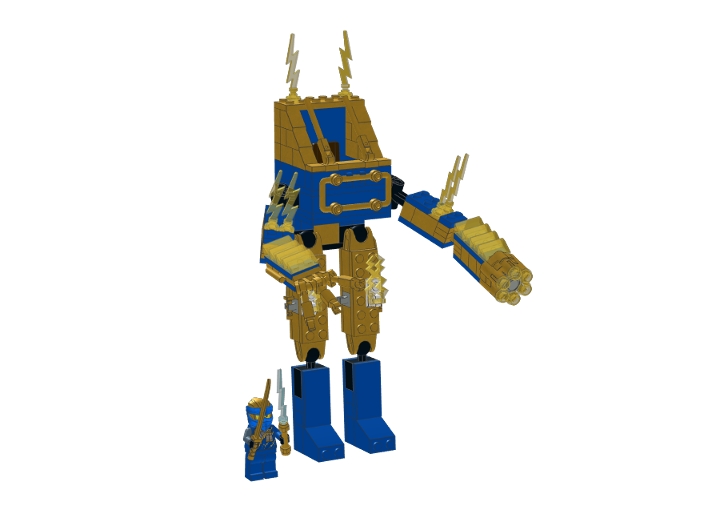 Jay's Lightning Mech Masters of Spinjitzu from BrickLink Studio [BrickLink]