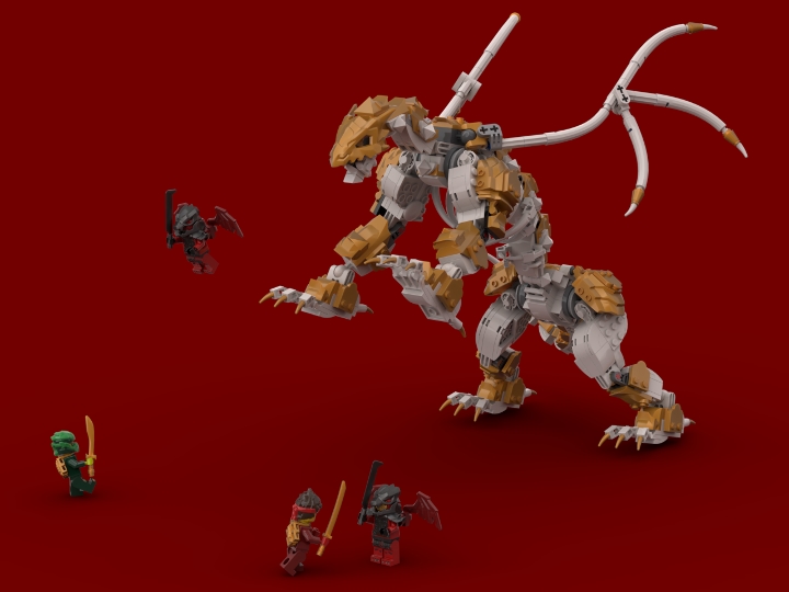 Gilded Dragon Skeleton from BrickLink Studio [BrickLink]