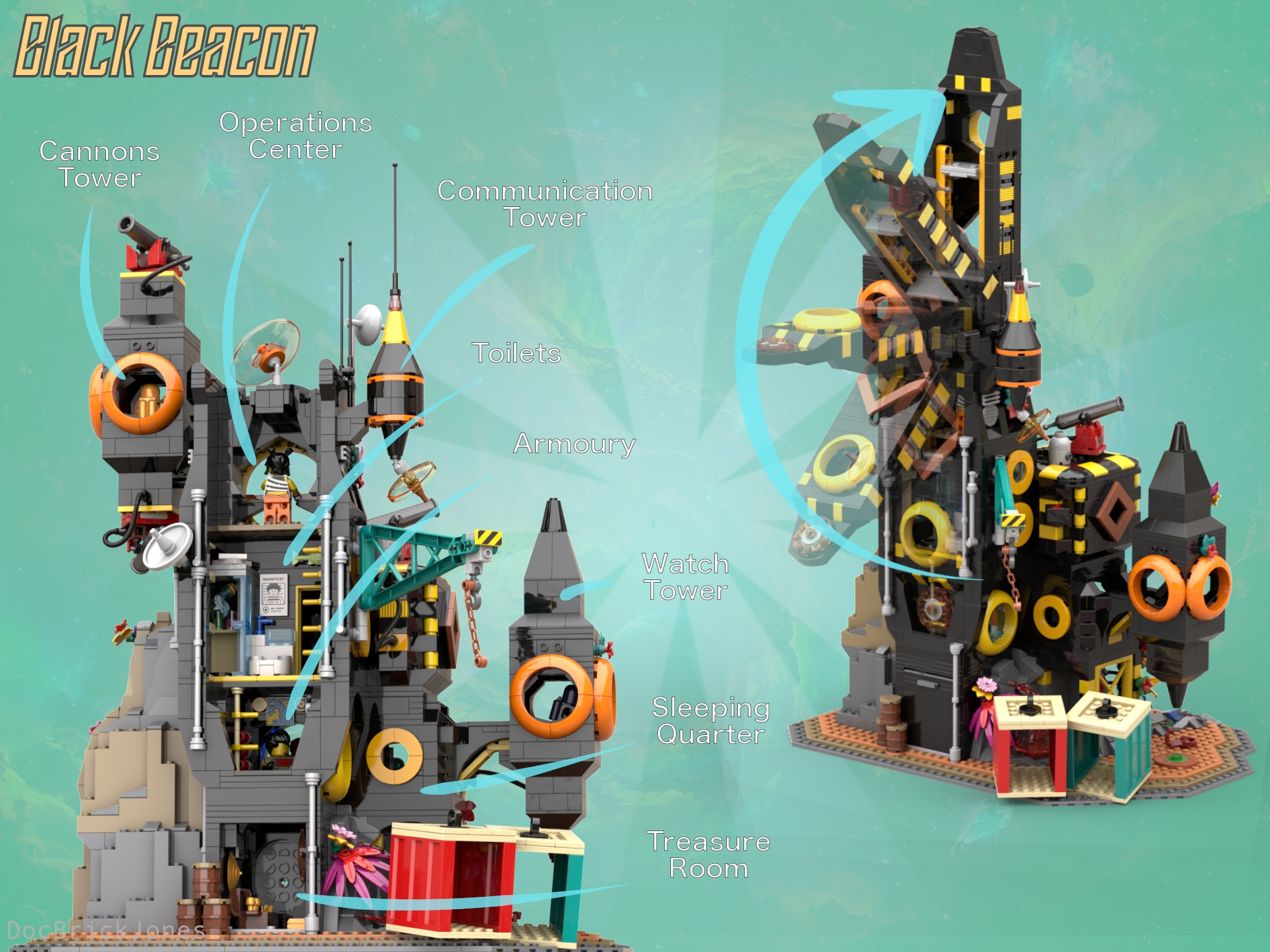 [Black Beacon and Yellow Bee - A Space Pirate Castle Story] [BrickLink]