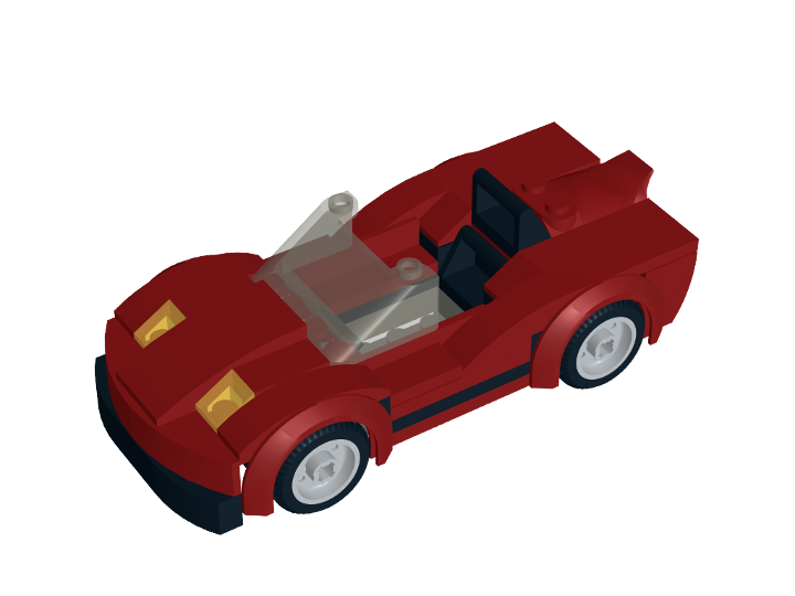 Red sports car from BrickLink Studio [BrickLink]