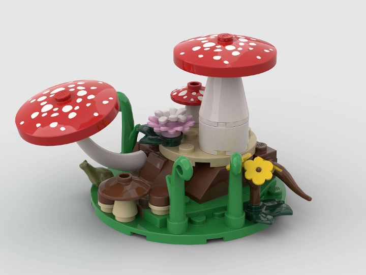 Toadstool Tree Stump from BrickLink Studio [BrickLink]