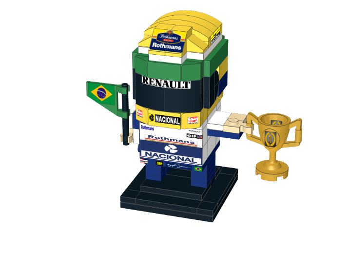 Senna Williams Rothmans Brickhead from BrickLink Studio [BrickLink]