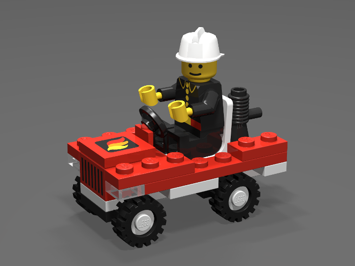 1986 Lego Set 6612-1 Fire Chief's Car from BrickLink Studio [BrickLink]