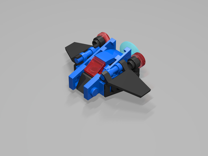 micro spaceship black&blue from BrickLink Studio [BrickLink]