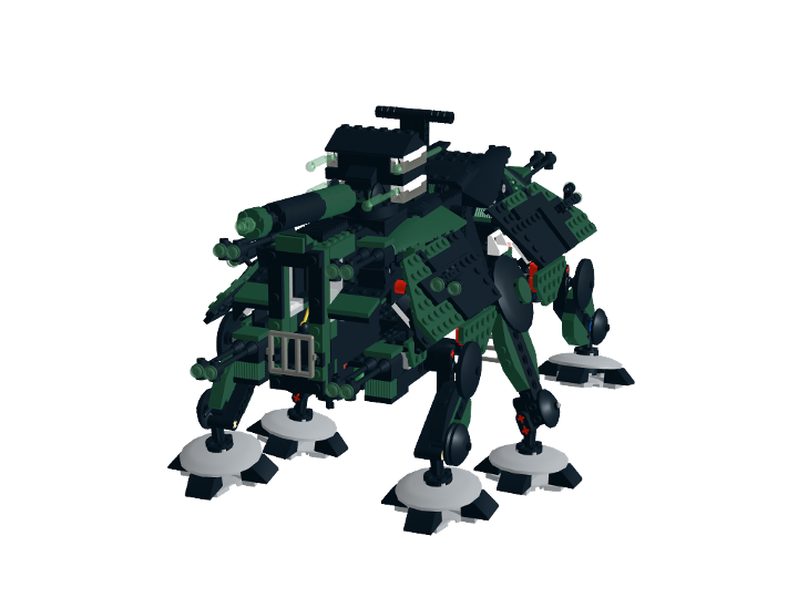 Custom Green AT-TE with extra weapons. from BrickLink Studio [BrickLink]