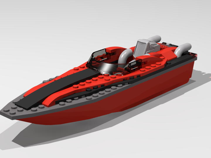 Red Racer Powerboat from BrickLink Studio [BrickLink]
