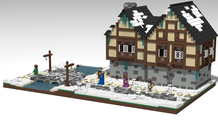 Winter Medieval House from BrickLink Studio [BrickLink]
