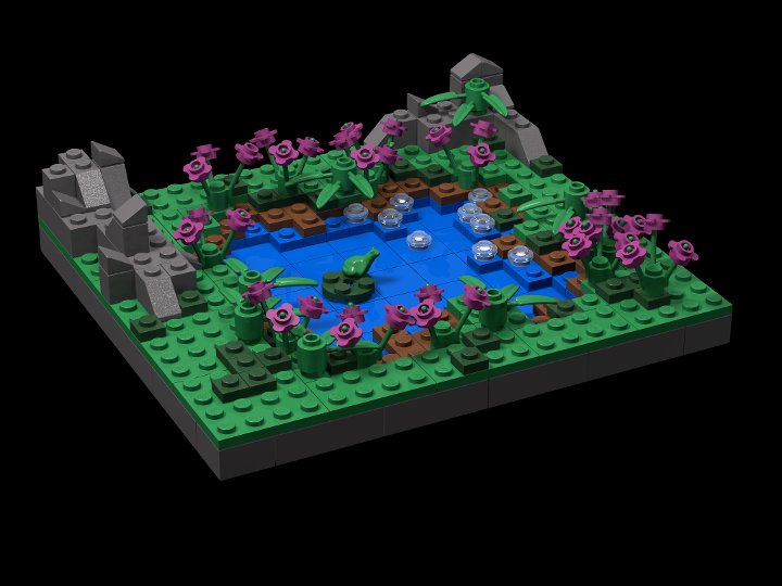 Frog in pond from BrickLink Studio [BrickLink]