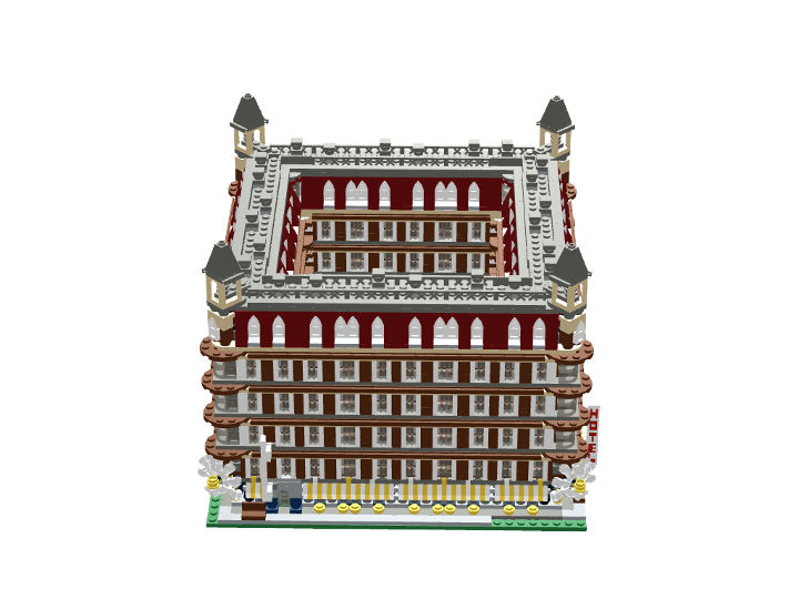 mini modular hotel extended from BrickLink Studio [BrickLink]