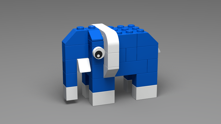 blue elephant from BrickLink Studio [BrickLink]