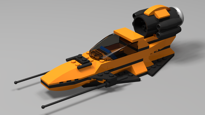 Orange Small Space Fighter from BrickLink Studio [BrickLink]
