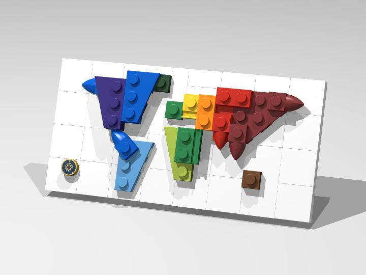 Micro World Map from BrickLink Studio [BrickLink]